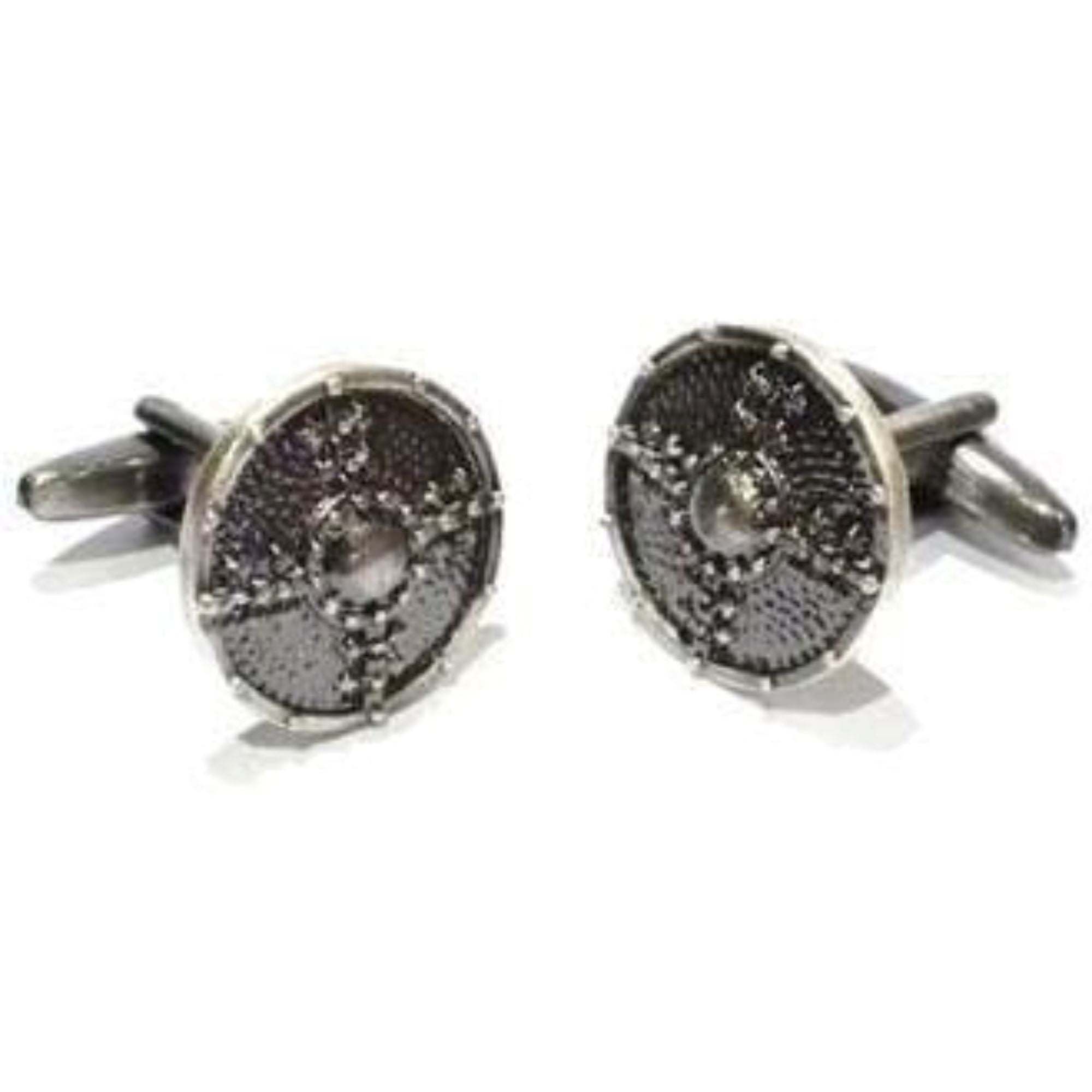 Antique Finish Viking Shield Cufflinks | Benjamin Cufflinks | Cuffed